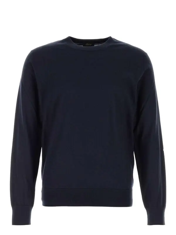 Brioni Cashmere-silk Blend Crew Neck Sweater - Blue