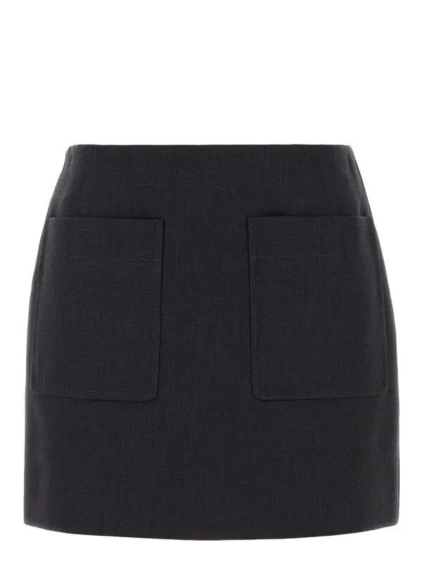 Bottega Veneta Graphite Cotton-blend Mini Skirt - Grey