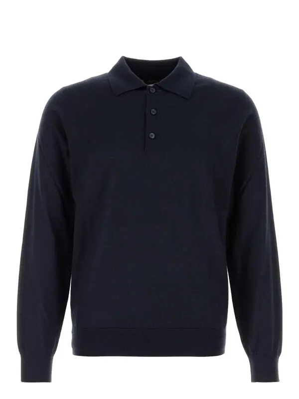 Brioni Cashmere-silk Polo Shirt - Blue