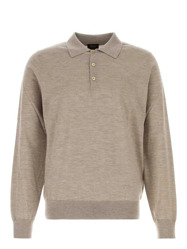 Brioni Cashmere-silk Polo Shirt - Grey