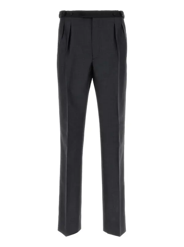 Prada Mohair And Wool Blend Tailored Trousers - Grey