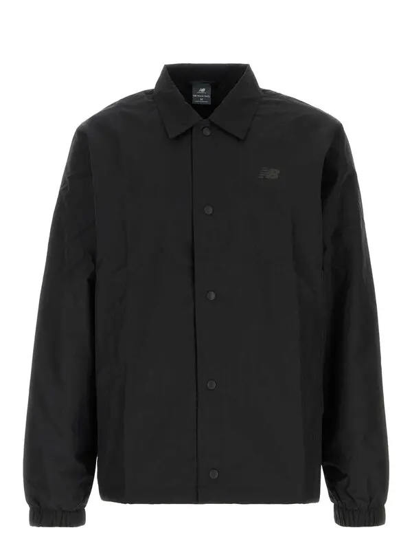 NEW BALANCE Polyester Zip Up Jacket With Stand Collar - Black