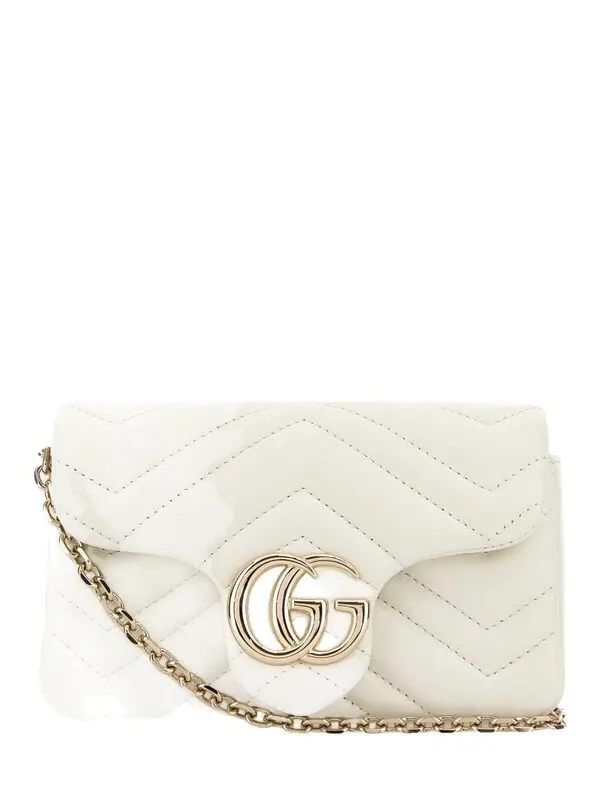Gucci Gg Marmont Mini Shoulder Handbag - White