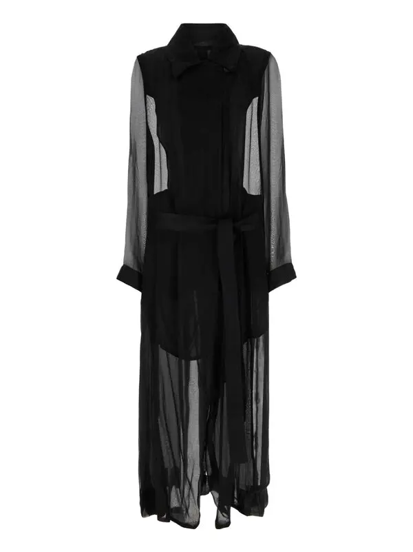 ANN DEMEULEMEESTER Silk Crepe Trench Jacket - Black