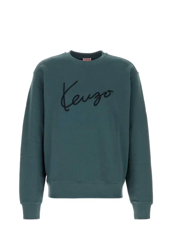 Kenzo Embroidered Logo Cotton Sweatshirt - Blue