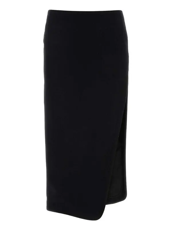 ANN DEMEULEMEESTER Felted Wool Midi Skirt - Black