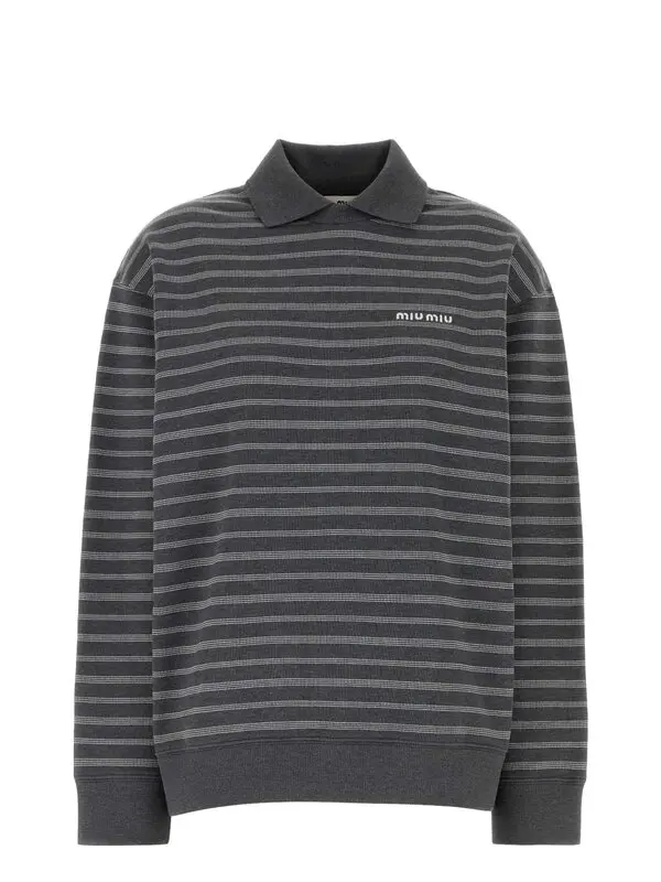 Miu Miu Oversize Striped Polo Shirt - Stripped