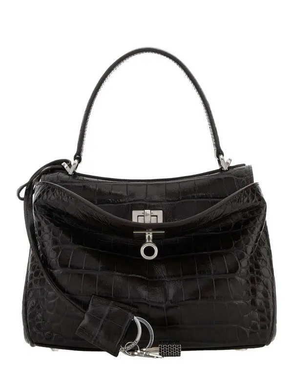 Balenciaga Mini Rodeo Leather Handbag With Shoulder Strap - Brown