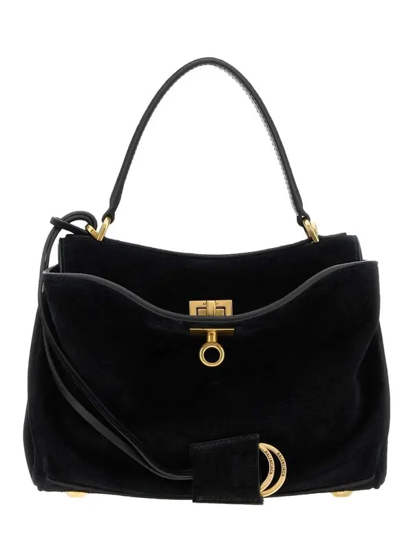 Balenciaga Suede Mini Rodeo Handbag - Black