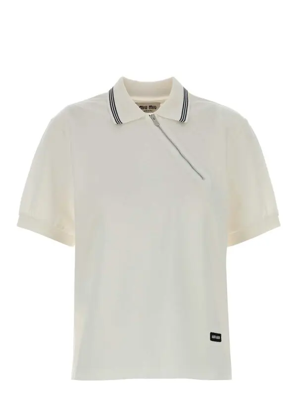 Miu Miu Piqué Polo Shirt - White