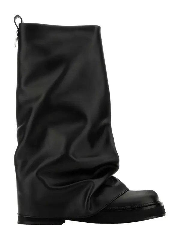 Attico Leather Robin Boots - Black
