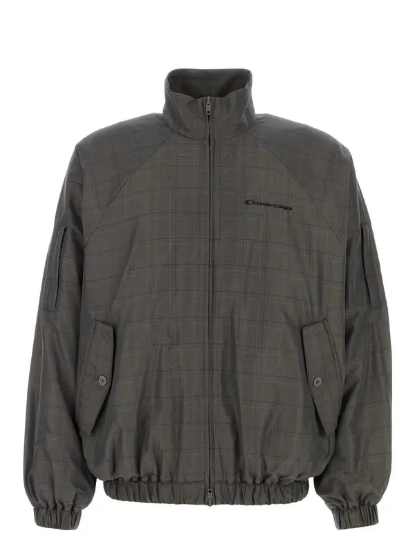 Balenciaga Embroidered Nylon Bomber Jacket - Checked