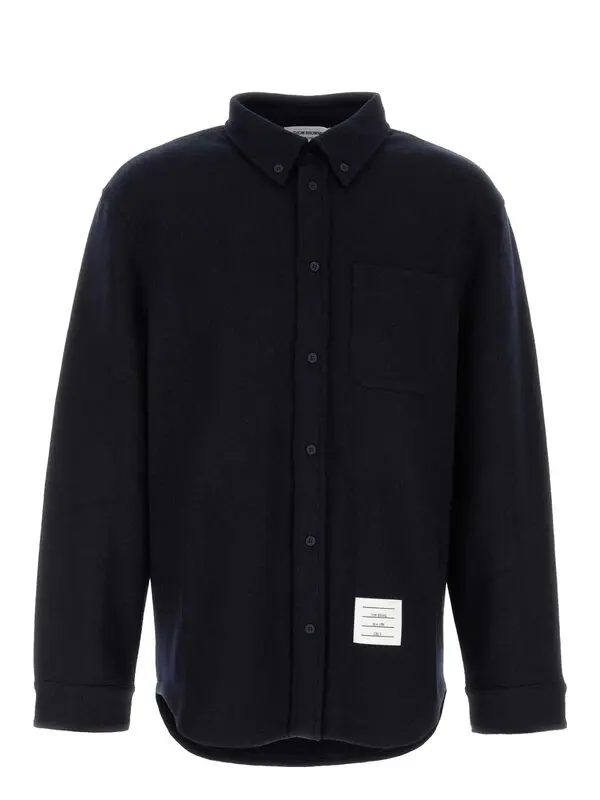 Thom Browne Oversize Cotton-wool Shirt - Blue