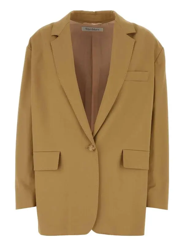 Max Mara Monica Stretch Cotton Blazer - Camel