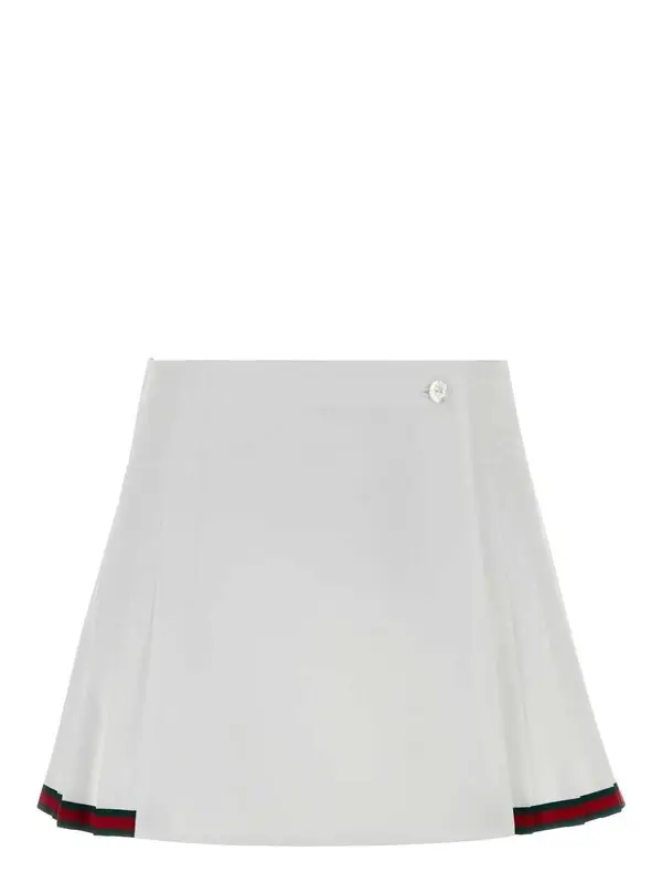 Gucci Cotton Poplin Mini Skirt With Signature Striping - White