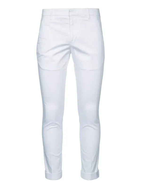 DONDUP Gaubert Tapered Cotton Blend Trousers - Bianco