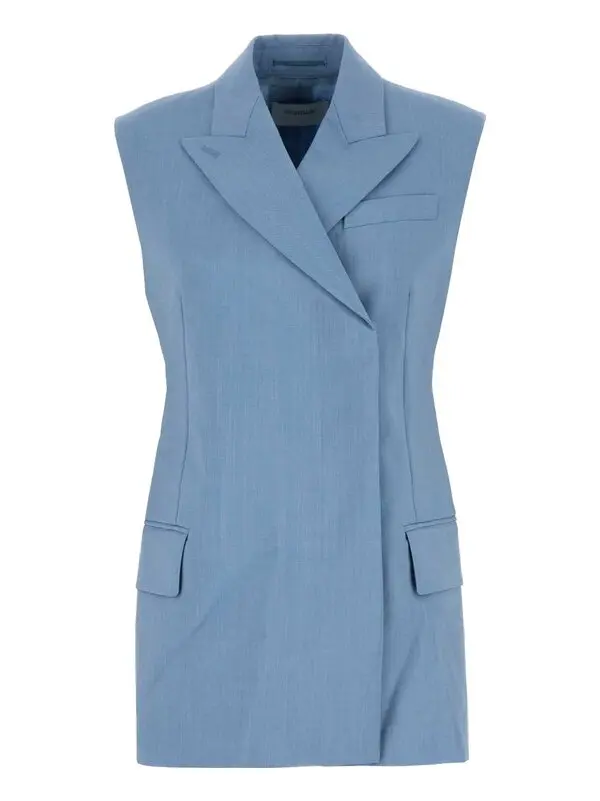 Sportmax Wool-blend Vest - Light Blue