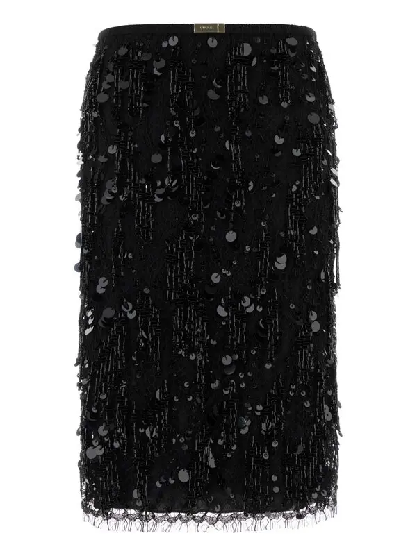 Gucci Sequin Lace Midi Skirt - Black