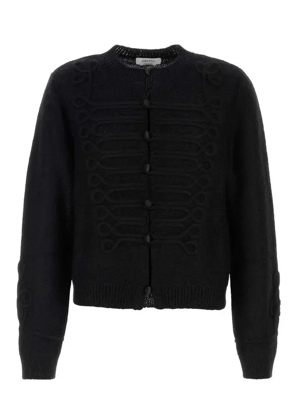 Alexander McQueen Viscose Blend Cardigan With Mohair - Black