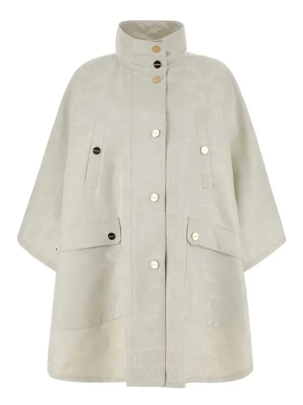 Max Mara Chalk Jacquard Cape - White
