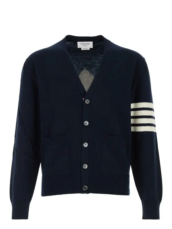 Thom Browne Holiday Nutcracker Intarsia Knit Cardigan - Navy415