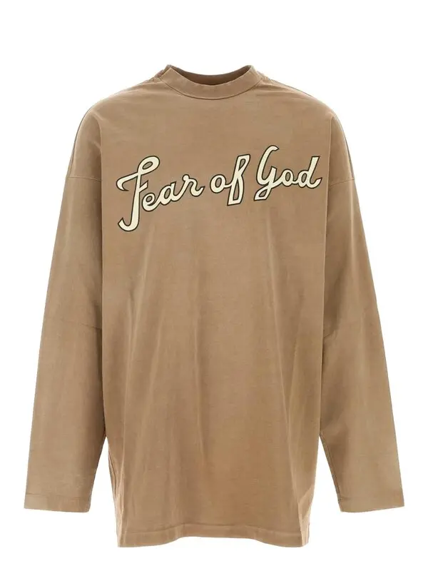Fear Of God Biscuit Cotton Oversize T-shirt - Camel