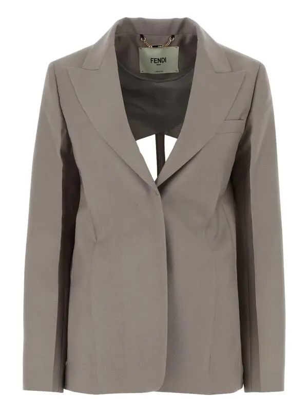 Fendi Mohair-blend Blazer - Grey