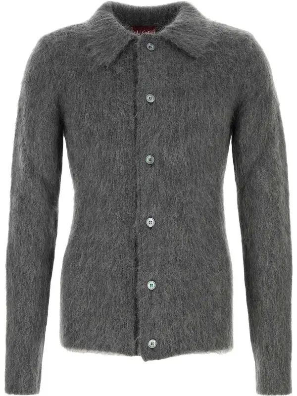 Gucci Mohair Blend Cardigan - Grey