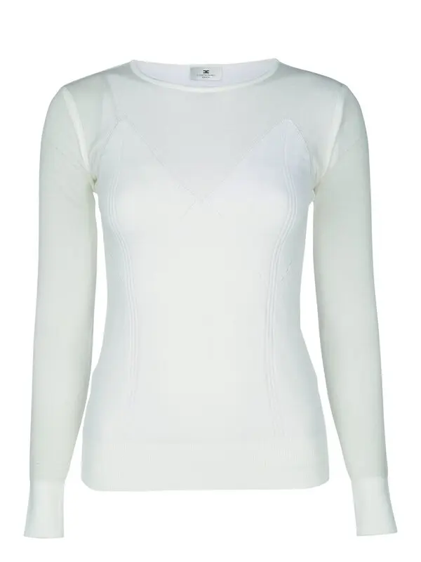 Elisabetta Franchi Textured Knit Sweater Top - Avorio