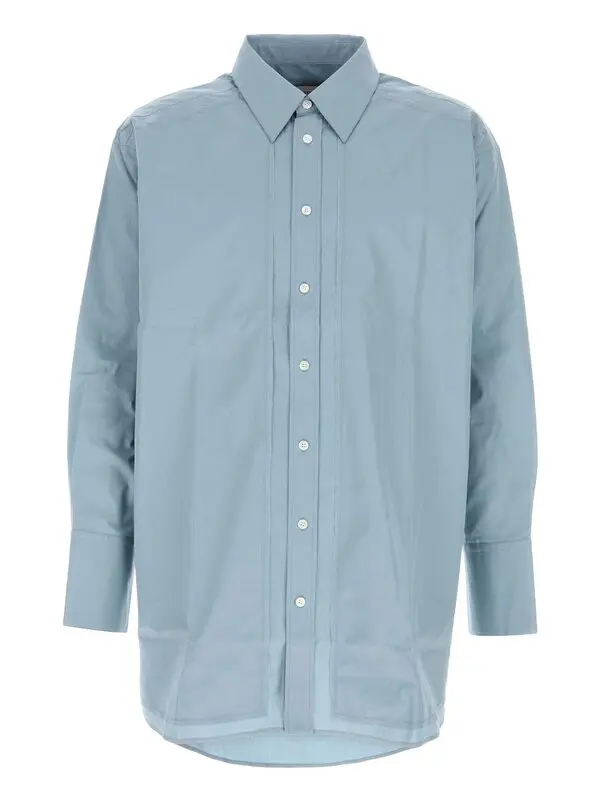 AMI Paris Light Cotton Poplin Shirt - Light Blue
