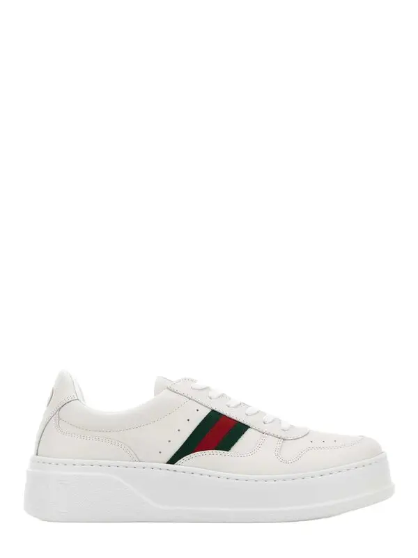 Gucci Leather Low Top Sneakers - White