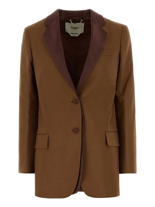 Fendi Wool & Mohair Blend Blazer - Camel