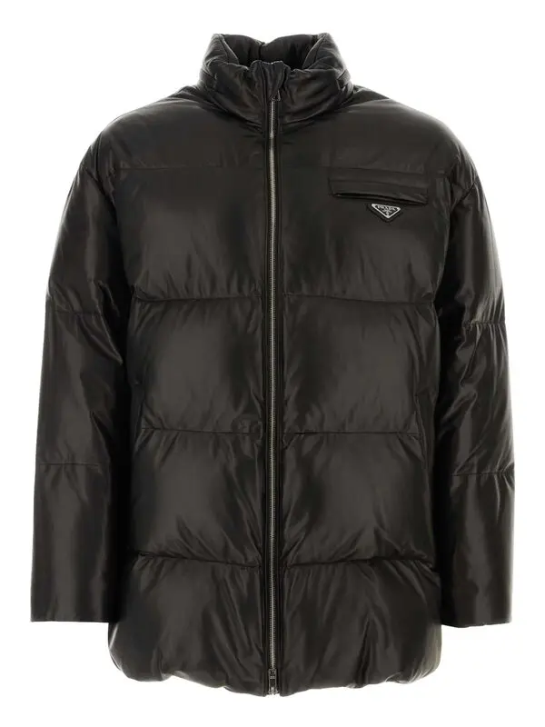Prada Nappa Leather Down Jacket - Black