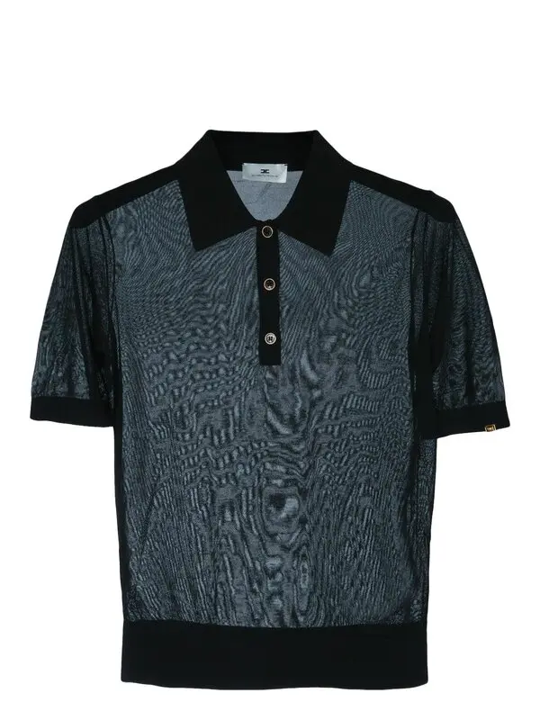 Elisabetta Franchi Tricot Knit Polo Shirt - Nero
