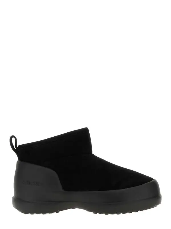 Moon Boot Mezzaluna Suede Ankle Boots With Shearling Lining - Black