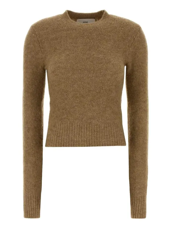 AMI Paris Stretch Alpaca Blend Sweater - Camel