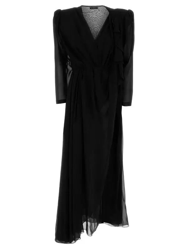 Balenciaga Crepe Maxi Dress - Black
