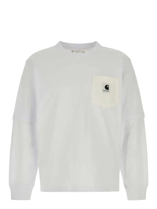 Sacai X Carhartt Wip-inspired Cotton T-shirt - White