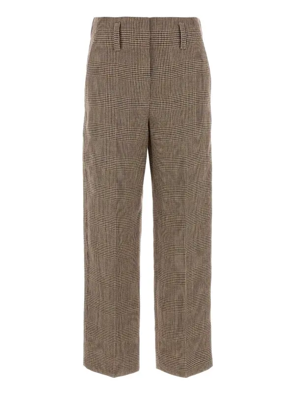 Brunello Cucinelli Plaid Linen Trousers - Checked