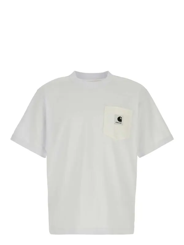 Sacai Cotton T-shirt With Layered Motif Details - White