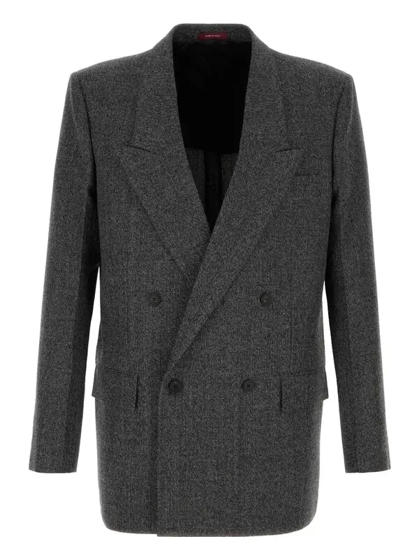 Gucci Charcoal Melange Wool Blazer - Grey