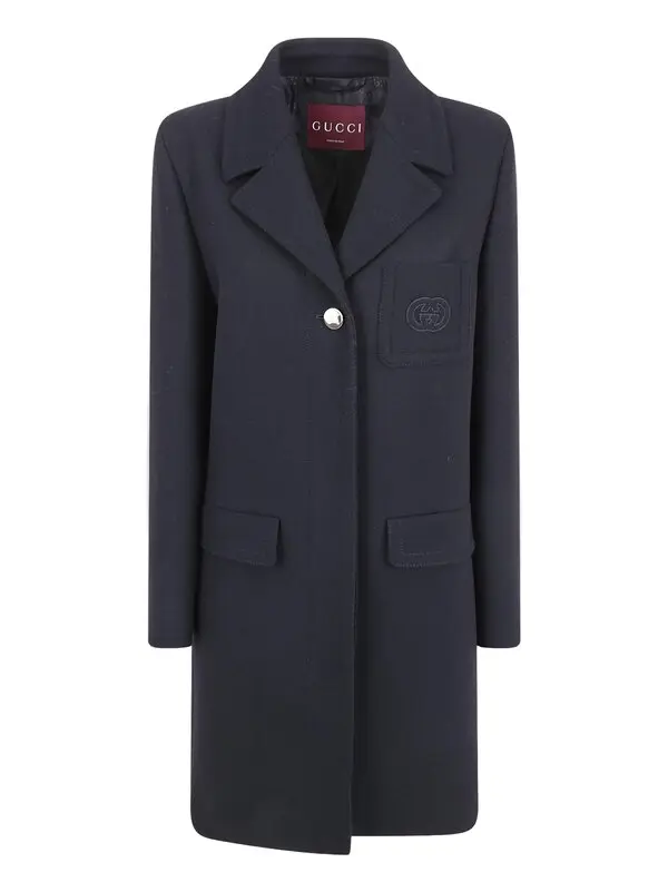 Gucci Wool Single Breasted Blazer Jacket - Black