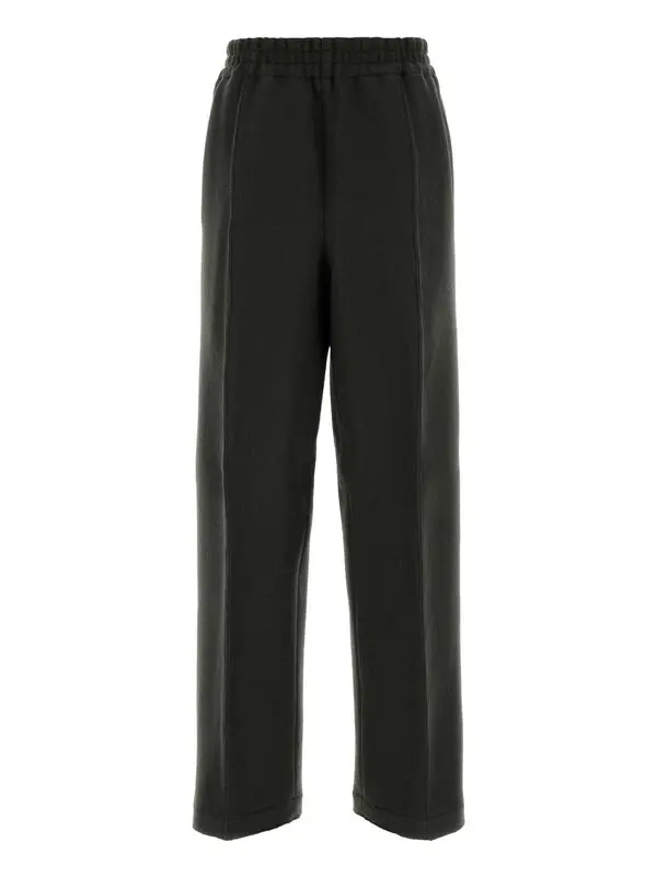 AMI Paris Virgin Wool Wide-leg Trousers - Grey
