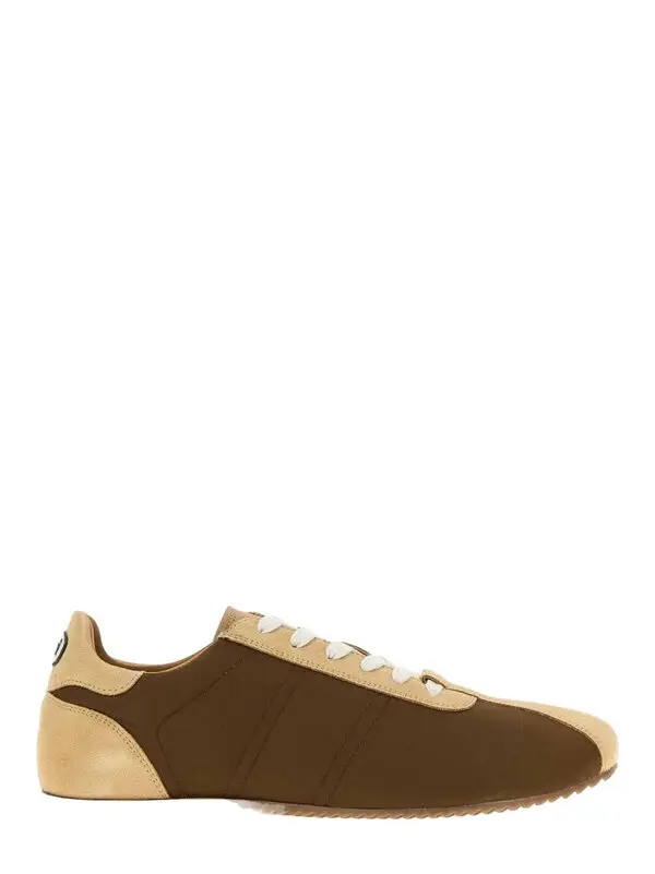 AMI Paris Two-tone Suede And Fabric Lace-up Sneakers - Multicoloured