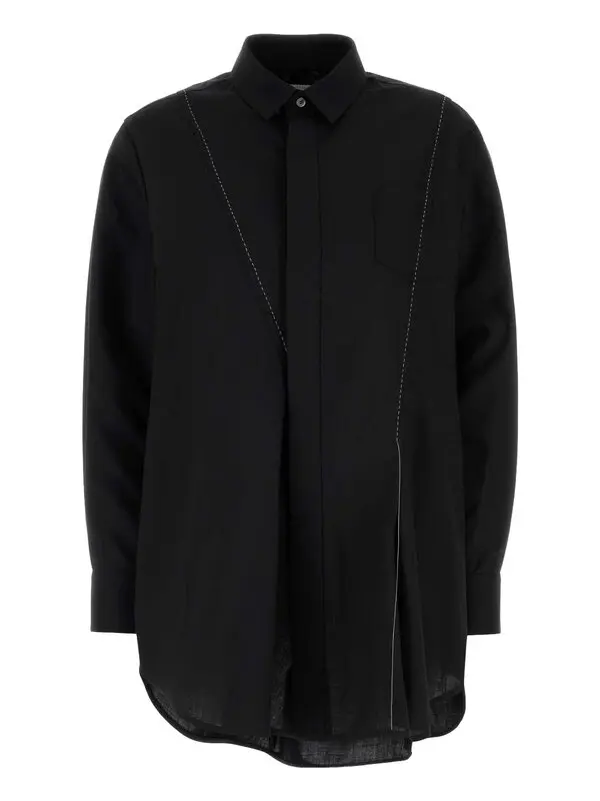 Sacai Polyester-wool Blend Shirt - Black