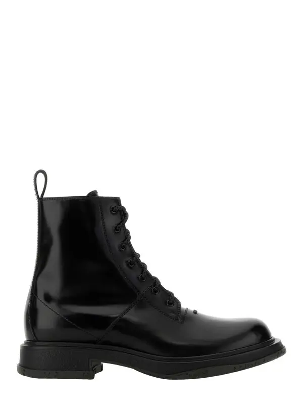 Gucci Calf Leather Lace-up Ankle Boots - Black