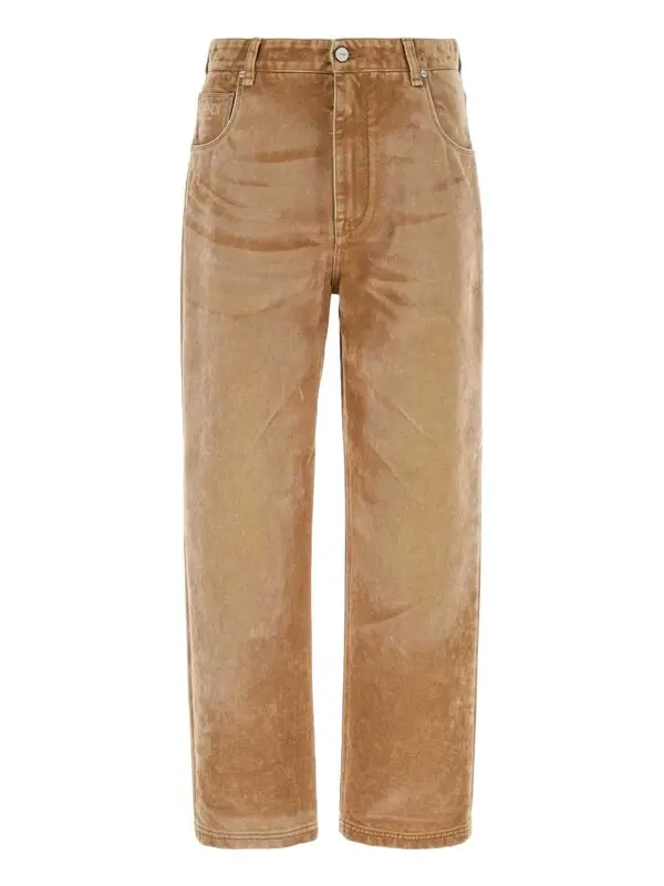 Fendi Velvet Cotton Jeans - Camel