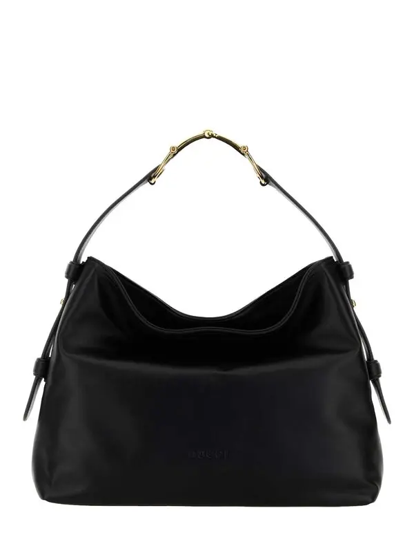 Gucci Beatrix Medium Leather Shopping Handbag - Black
