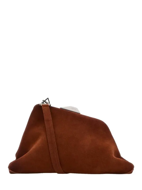 Attico Suede Day Off Clutch Mini - Camel