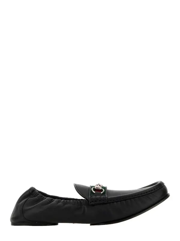 Gucci Leather Horsebit Loafers - Black
